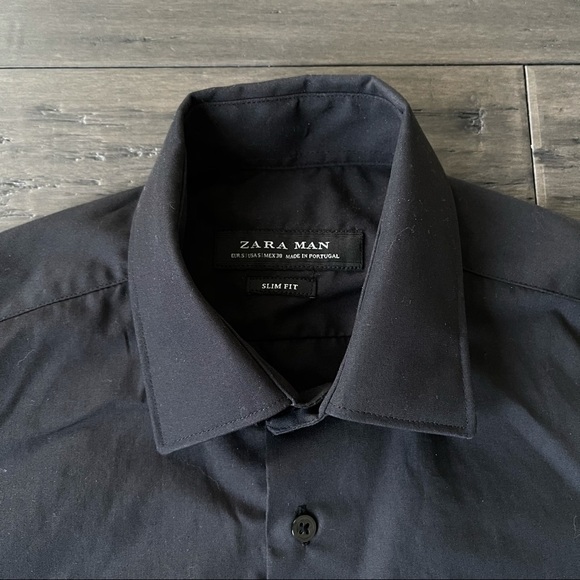 Zara | Shirts | Zara Man Slim Fit Black Button Down Dress Shirt | Poshmark